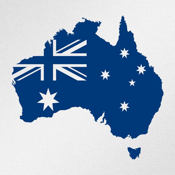 Australia Map Flag Vinyl Decal Sticker | Etsy