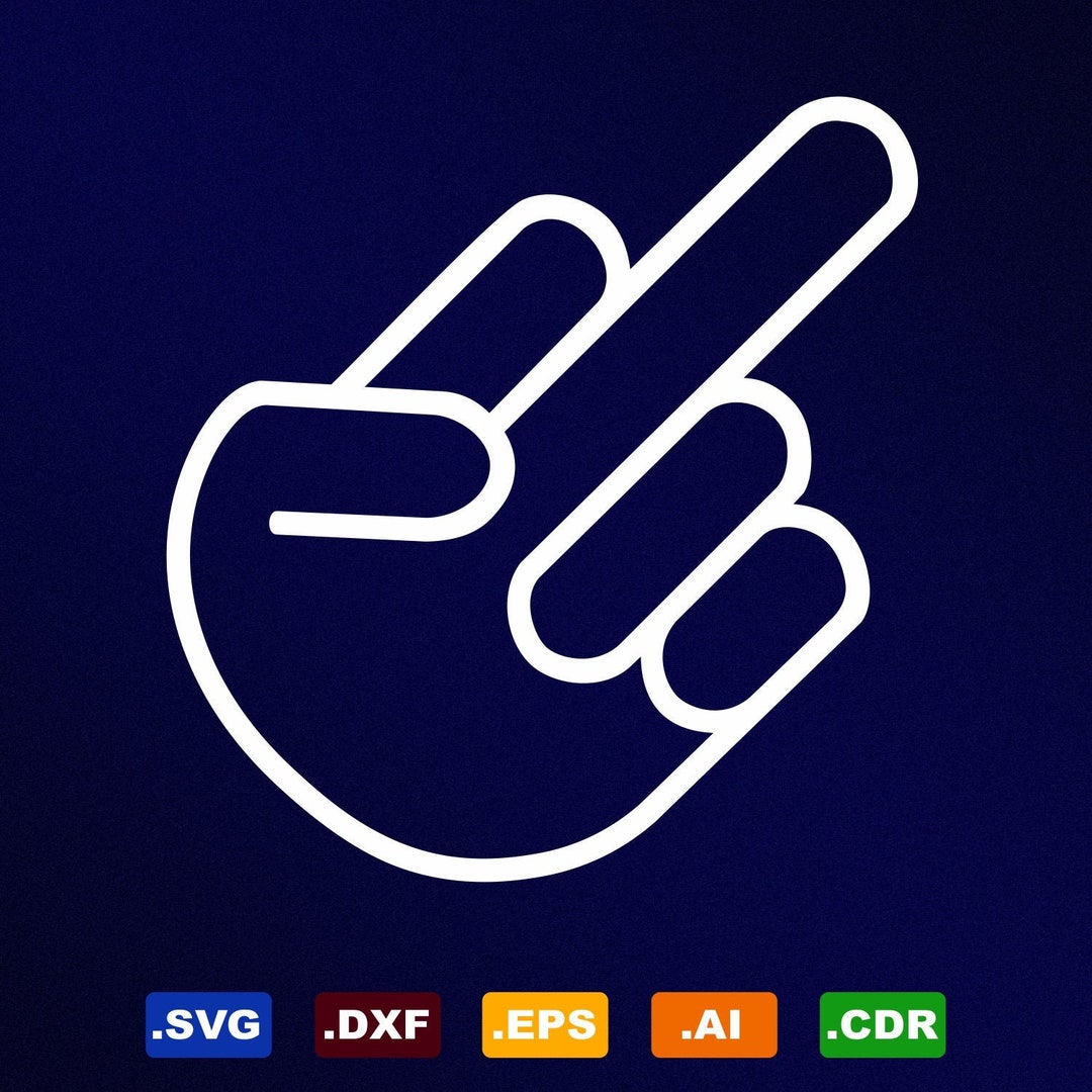 Middle Finger Hand Svg, Dxf, Eps, Ai, Cdr Vector Files for Silhouette ...
