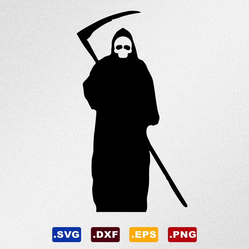 Halloween Grim Reaper Svg Dxf Eps Vector Files for Cricut - Etsy