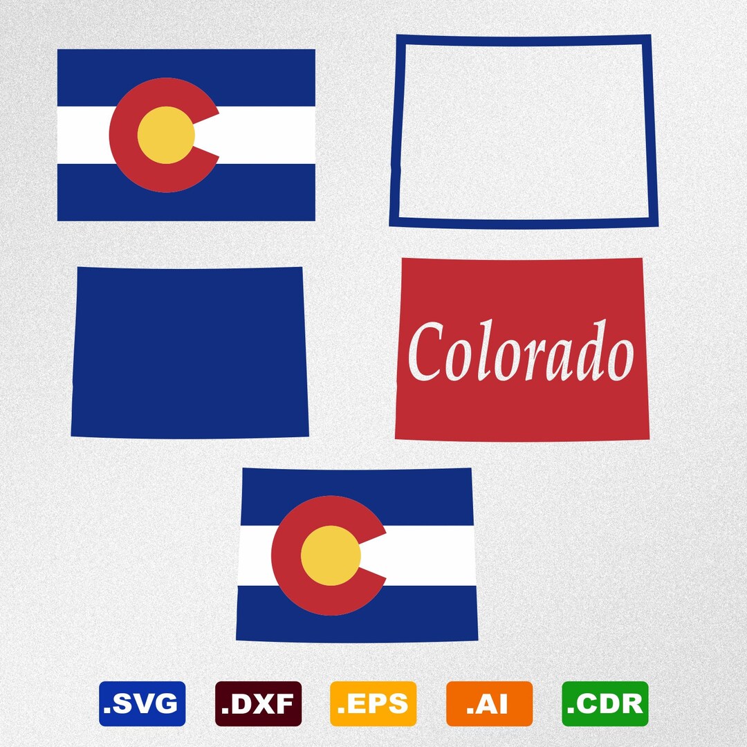Colorado Map Flag Svg, Dxf, Eps, Ai, Cdr Vector Files for Silhouette ...