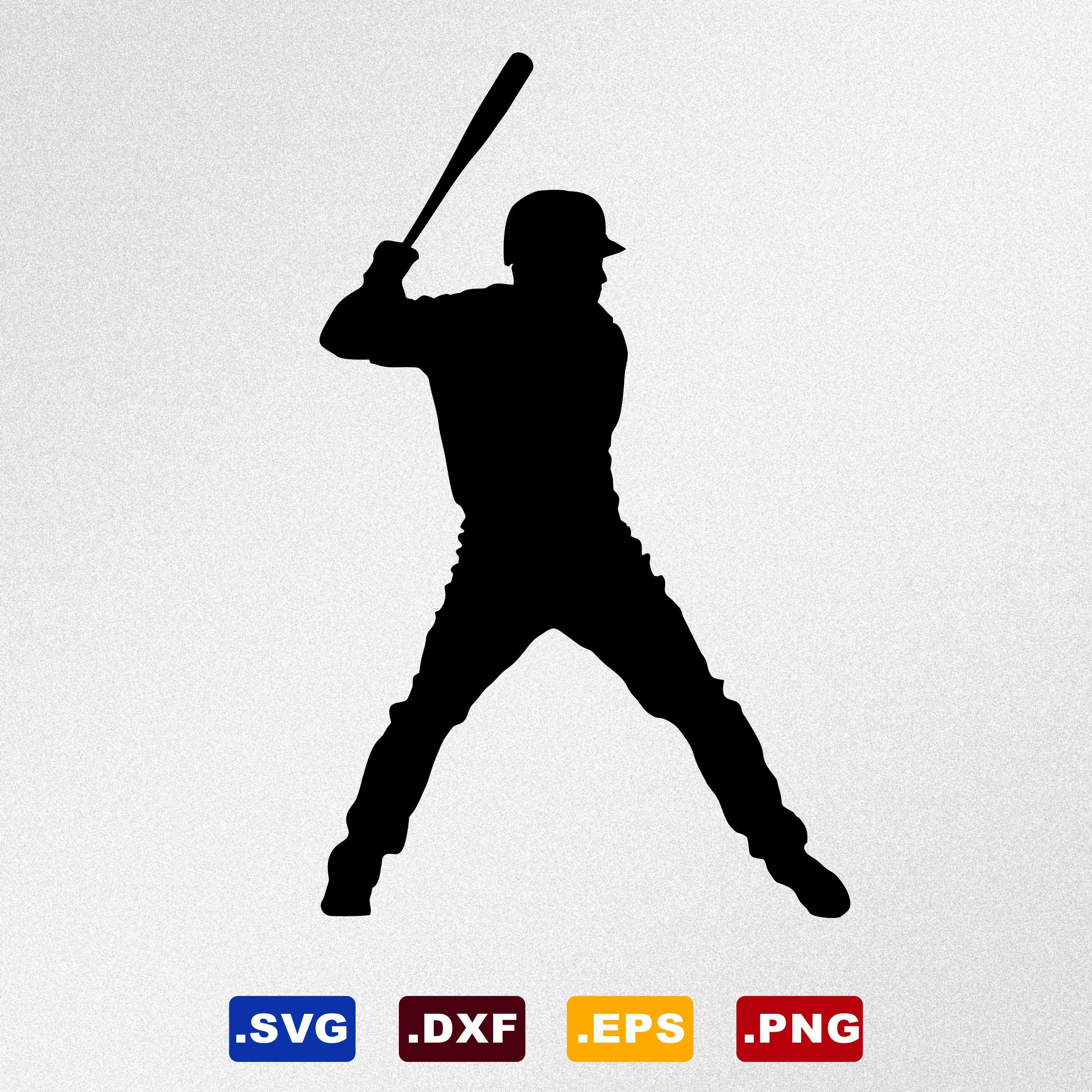 Baseball Player Svg Dxf Eps Vector Files For Silhouette Etsy Singapore