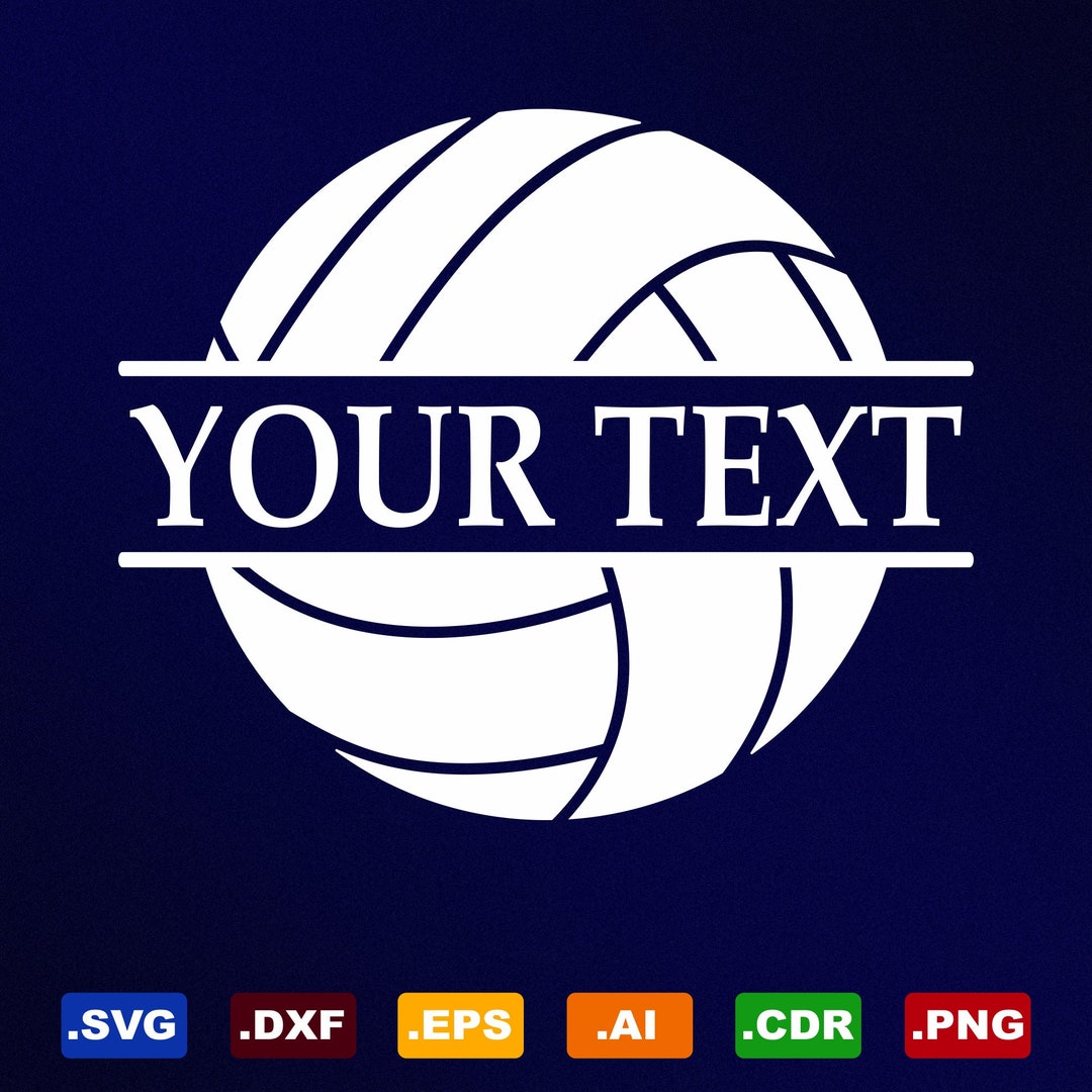 Volleyball Split Monogram Svg, Dxf, Eps, Ai, Cdr Vector Files for ...