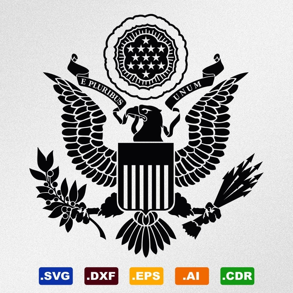 American Eagle Great Seal Symbol Coat of Arms Svg, Dxf, Eps, Ai, Cdr ...