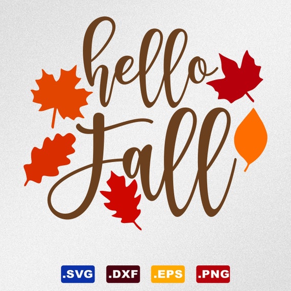Hello Fall Svg Dxf Eps Vector Files for Cricut Silhouette - Etsy