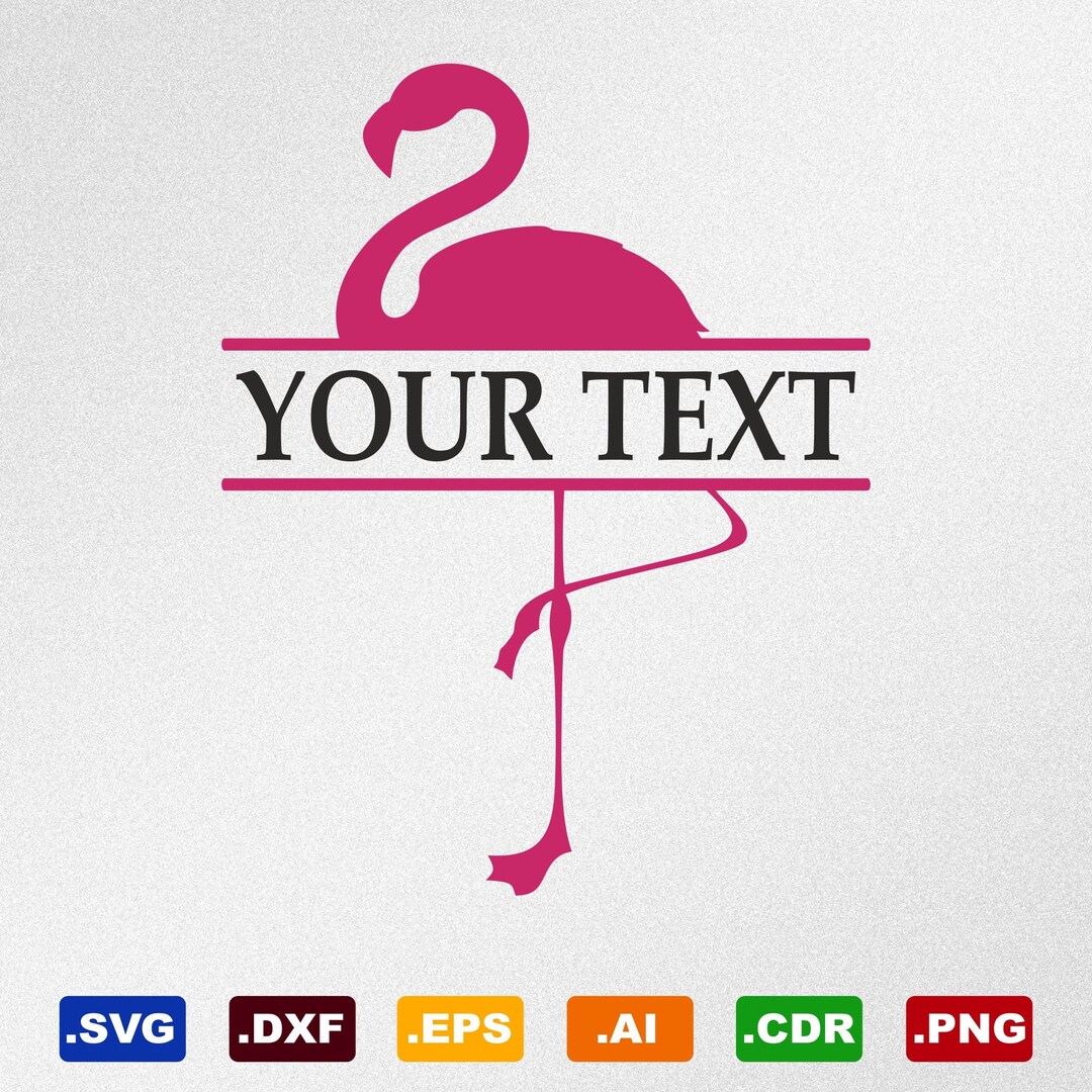 Flamingo Monogram Svg, Dxf, Eps, Ai, Cdr Vector Files for Silhouette ...