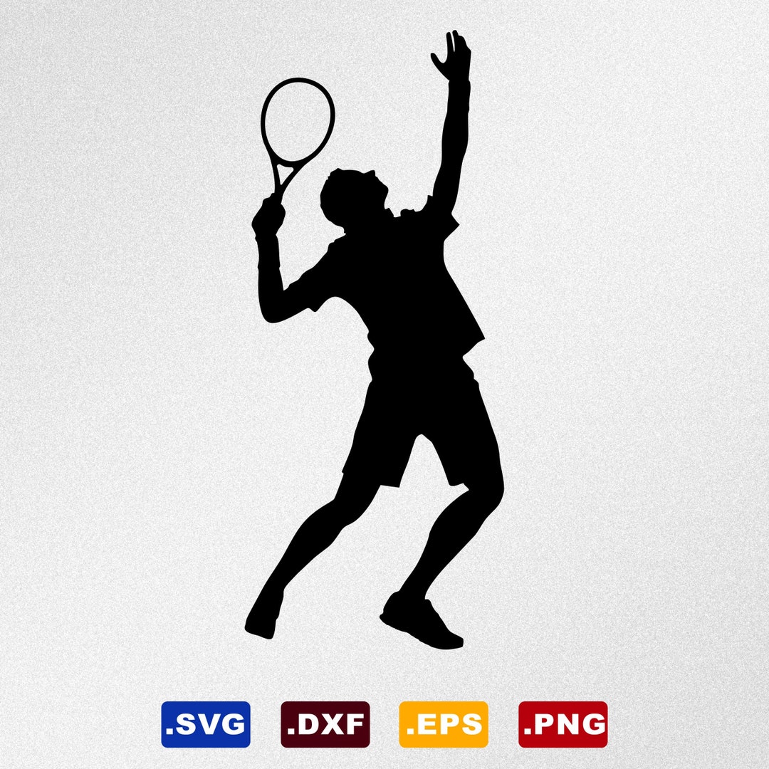 Tennis Player Svg, Dxf, Eps Vector Files for Cricut, Silhouette ...