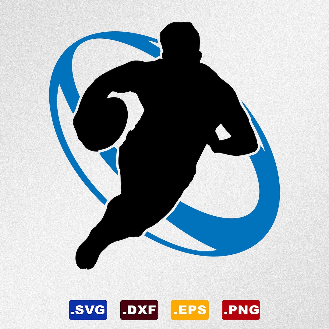 Rugby Player Against Ball Svg, Dxf, Eps Vector Files for Cricut ...