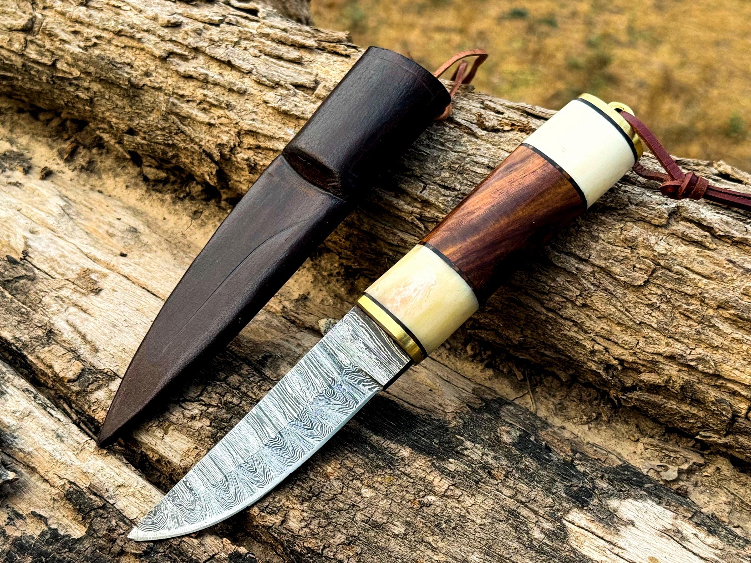 Wikingermesser Handgefertigtes Puukko-Messer aus Kohlenstoffstahl mit ...