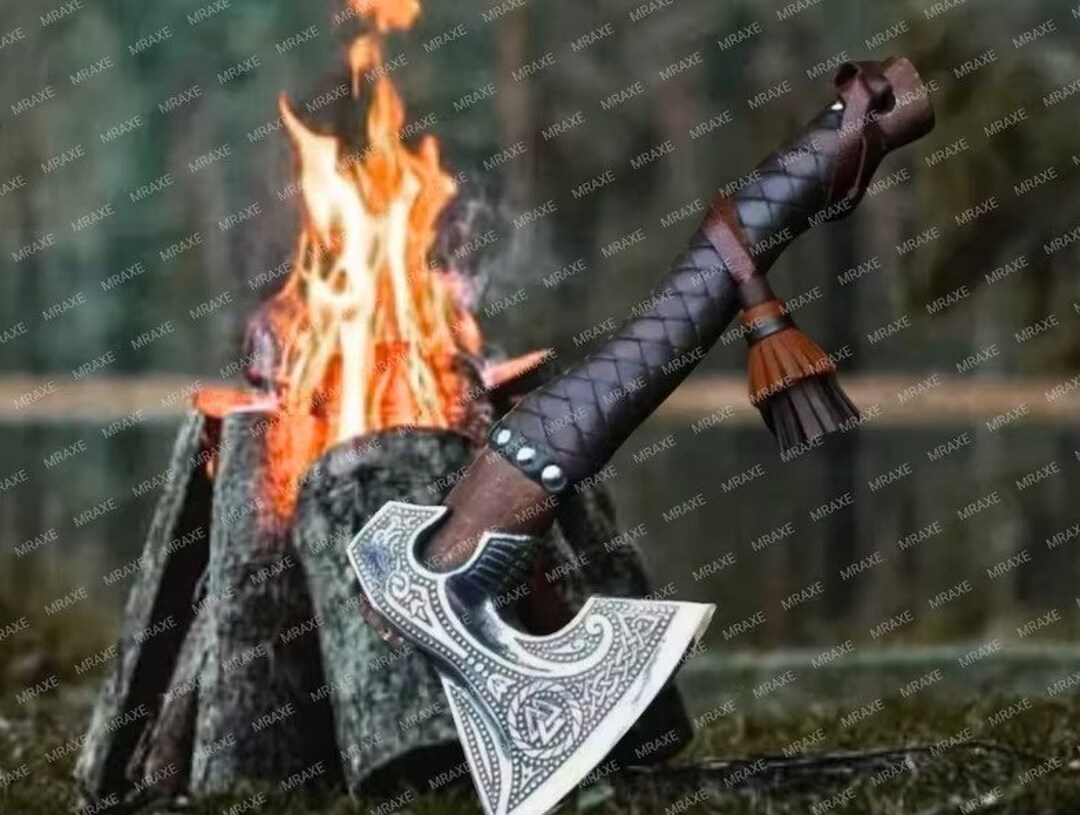 Forged Handcrafted Carbon Steel Viking Axe - Norse and Collectible ...