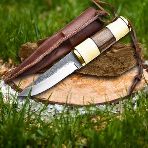 Wikingermesser Handgefertigtes Puukko-Messer aus Kohlenstoffstahl mit ...