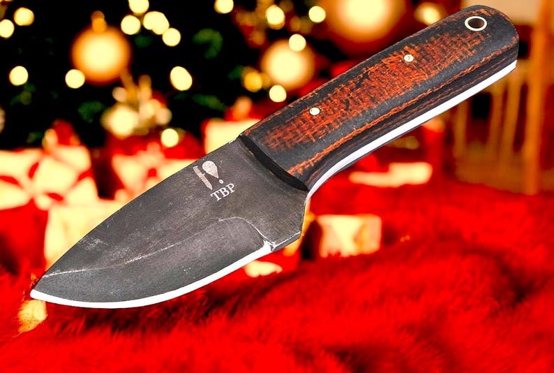 Handmade Fixed Blade Knife, Forged Carbon Steel Bushcraft Hunting Knife ...