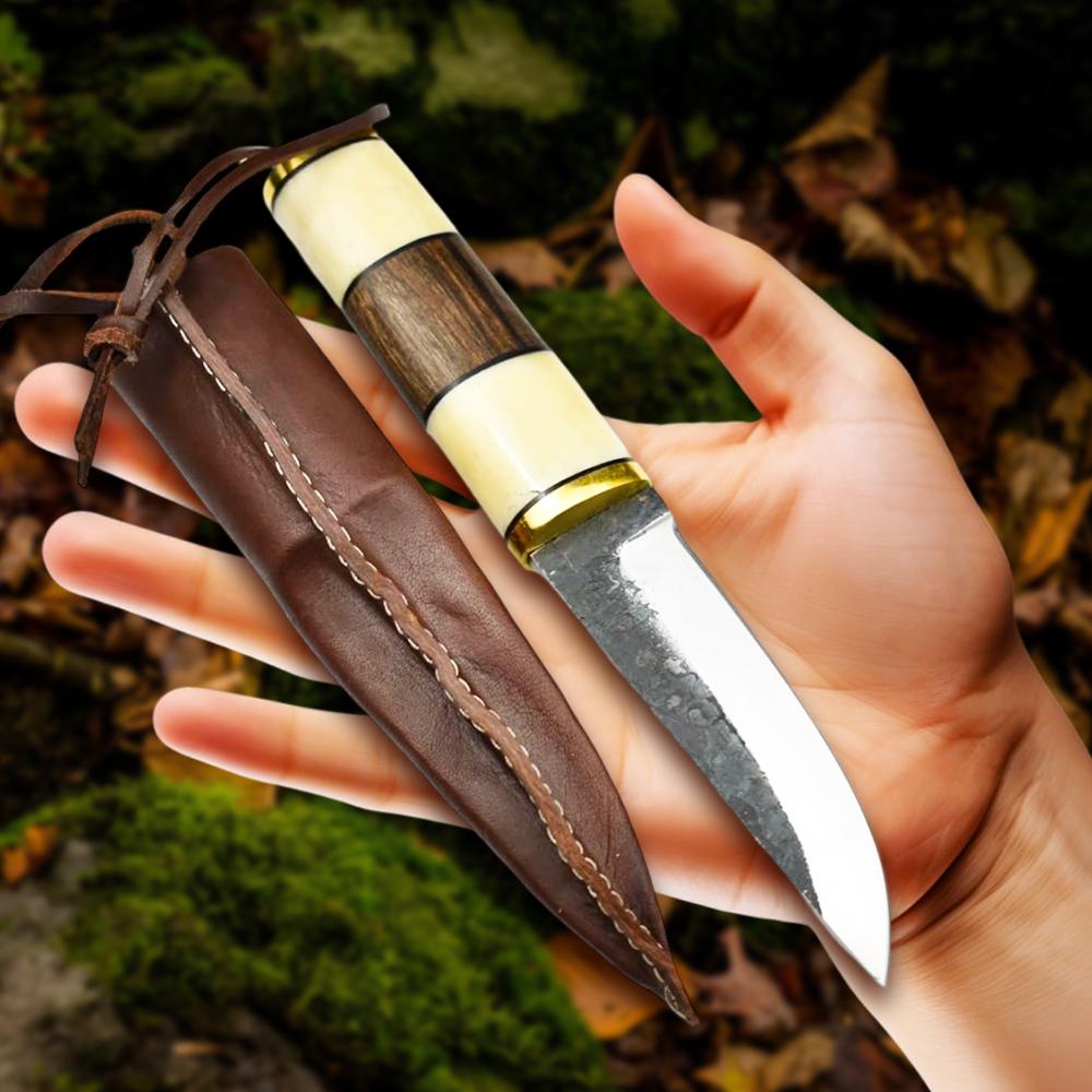 Wikingermesser Handgefertigtes Puukko-Messer aus Kohlenstoffstahl mit ...