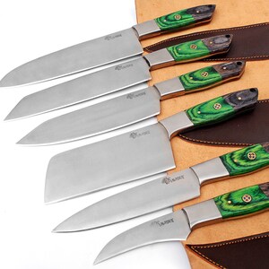Hand Forged Damascus Steel Chef Knife Set, Kitchen Knives | Chef Knive ...