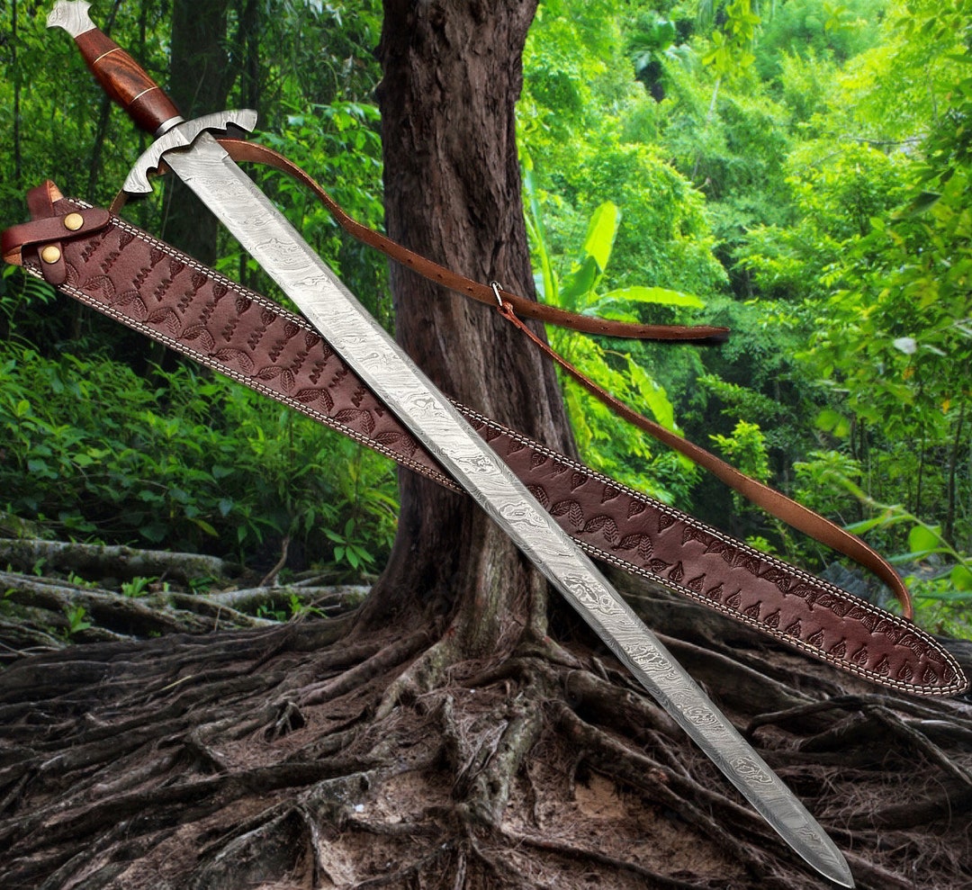 Hand Forged Damascus Steel VIKING SWORD Best Gift for Him Christmas ...