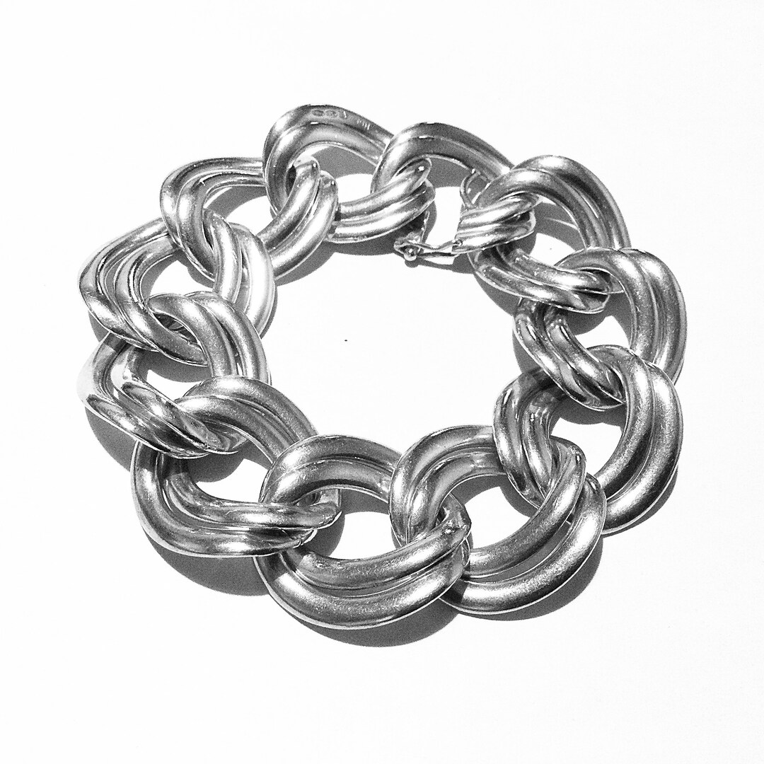 Vintage Hugo Grun Sterling Silver Oval Link Bracelet, 1960s Denmark - Etsy