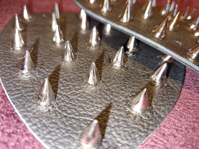 Bra Inserts With Sophisticated Metal Spikes and Elegant Black Leather ...