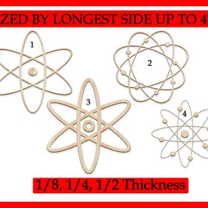 Unfinished Wood Atom Ion Shape - Wood Science Birch- DIY Craft Blank 1/ ...