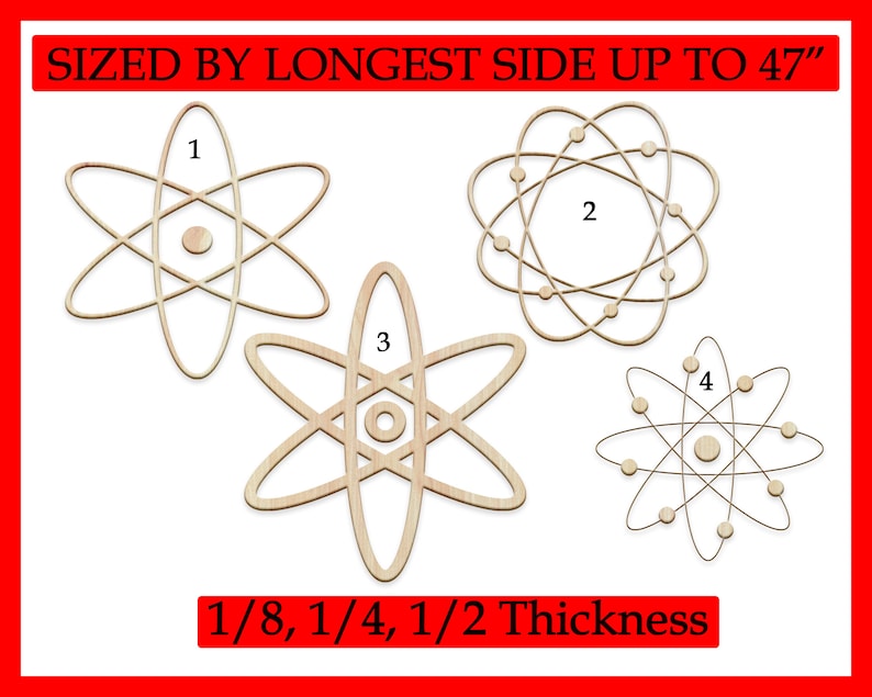 Unfinished Wood Atom Ion Shape Wood Science Birch DIY Craft - Etsy