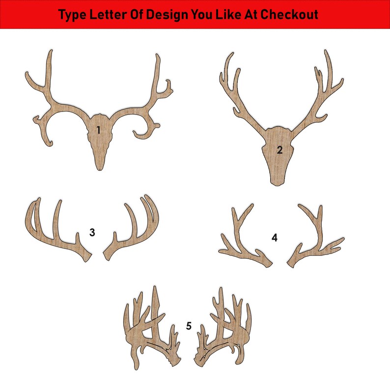 Antlers Deers Bucks Fawns Unfinished Wood Cutouts Shapes Large & Small ...
