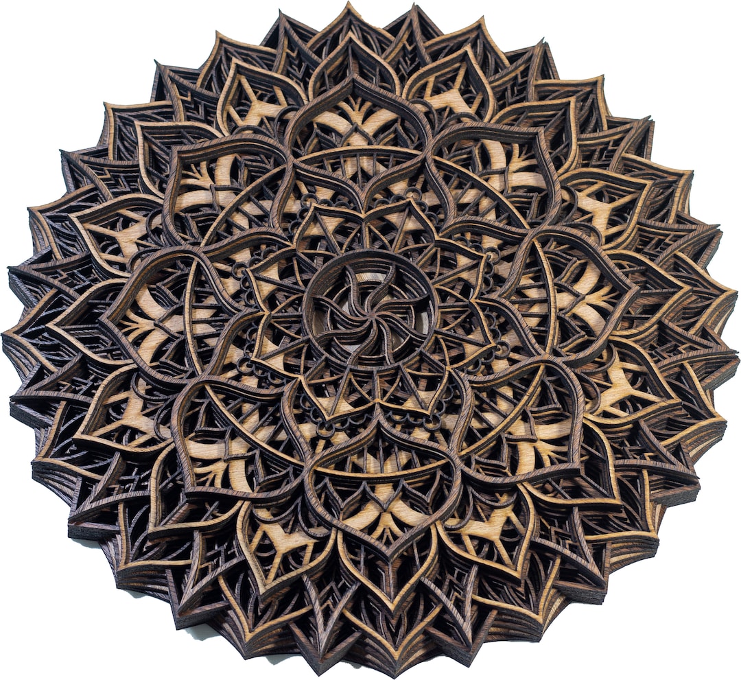 Wood Mandala Wall Art 9 Layers Yoga Deco Meditation Wall Art Wooden ...
