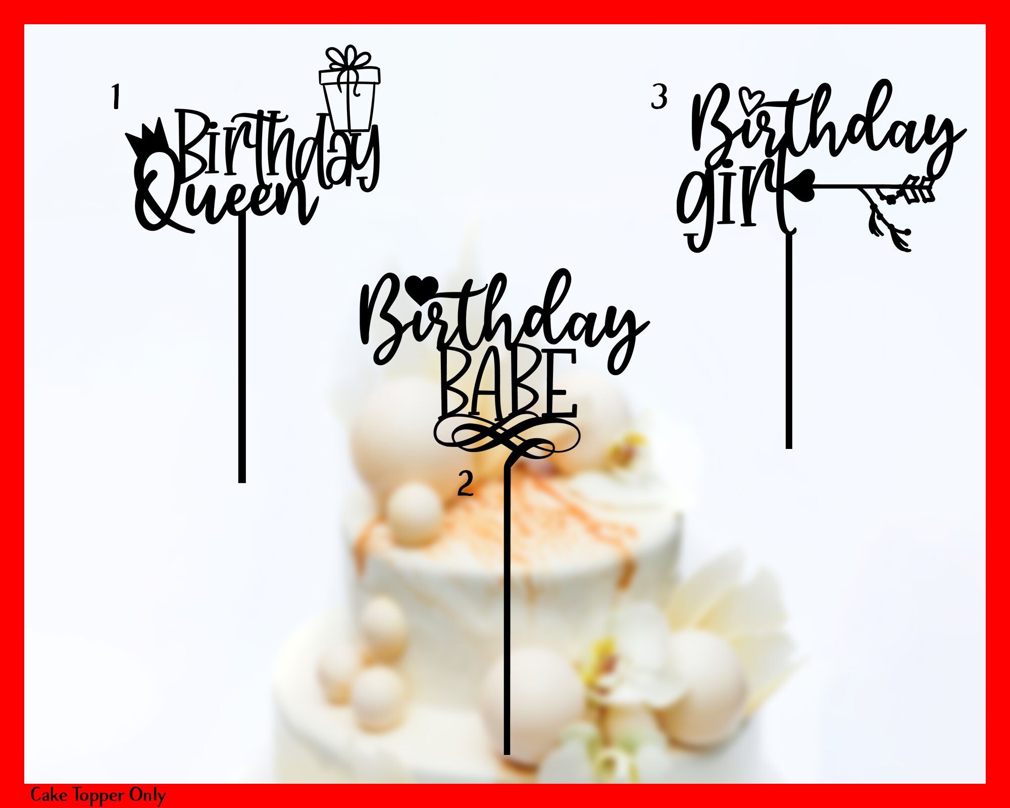 Happy Birthday Cake Topper Modern Custom Birthday Cake Topper - Etsy