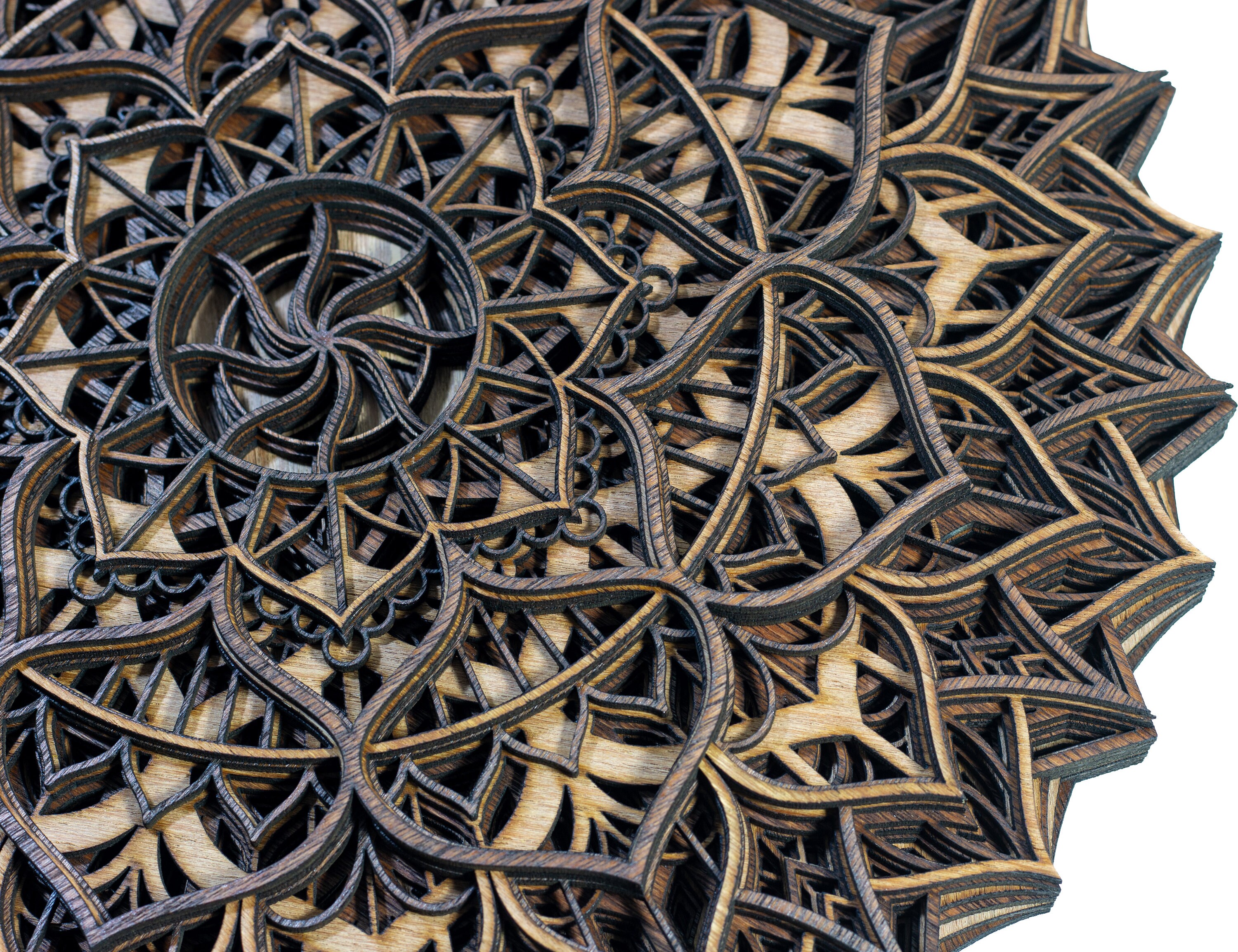 Wood Mandala Wall Art 9 Layers Yoga Deco Meditation Wall Art Wooden ...