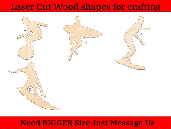 Surfer Surfing Surf Board Wood Shape Cutouts And | Etsy