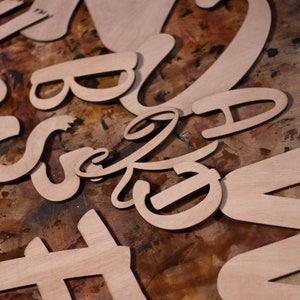 Single Wooden Letter Fonts - Unfinished Birch Plywood 2-30 Inches ...