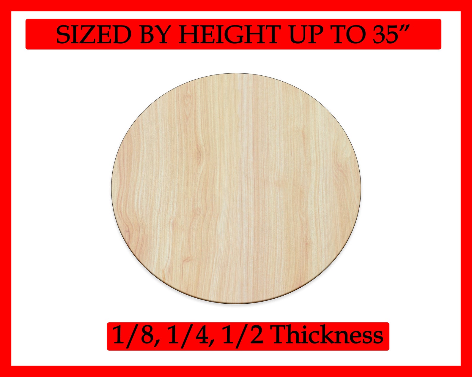 Unfinished Wood Circle Shape - Wood Round Birch- DIY Craft Blank 1/8 ...