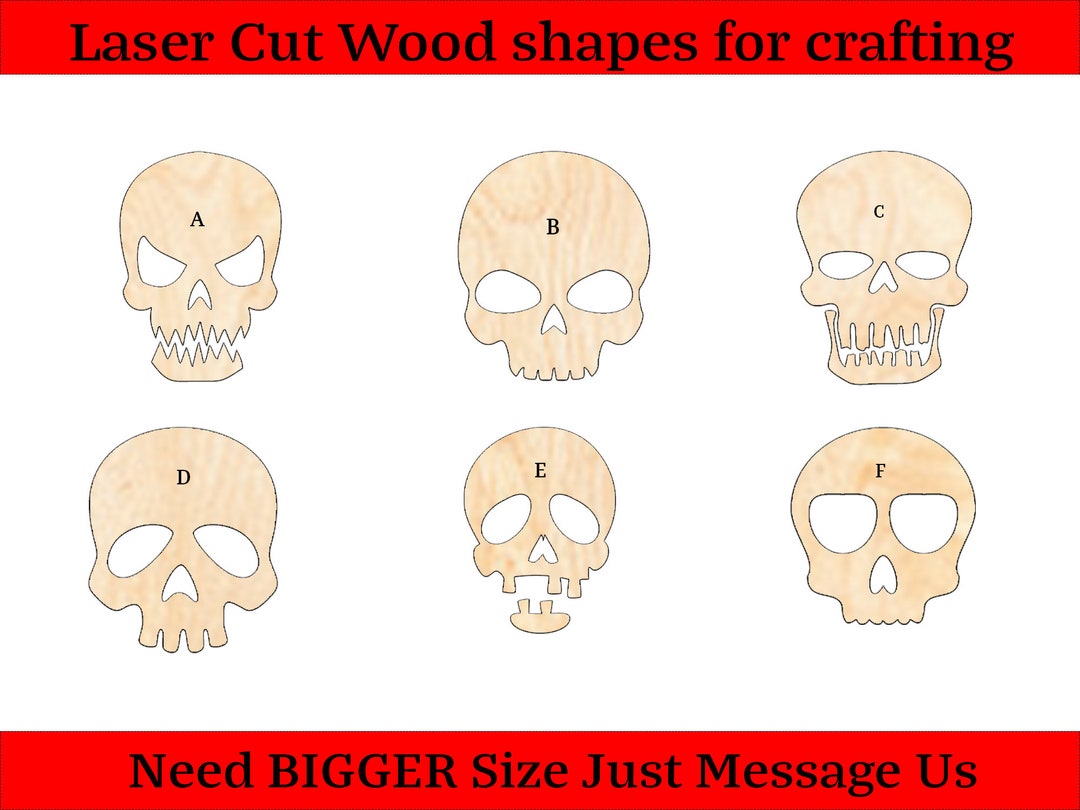 Skull Shapes, Sugar Skulls, Skeleton Skull Wood Cutout Shapes and ...