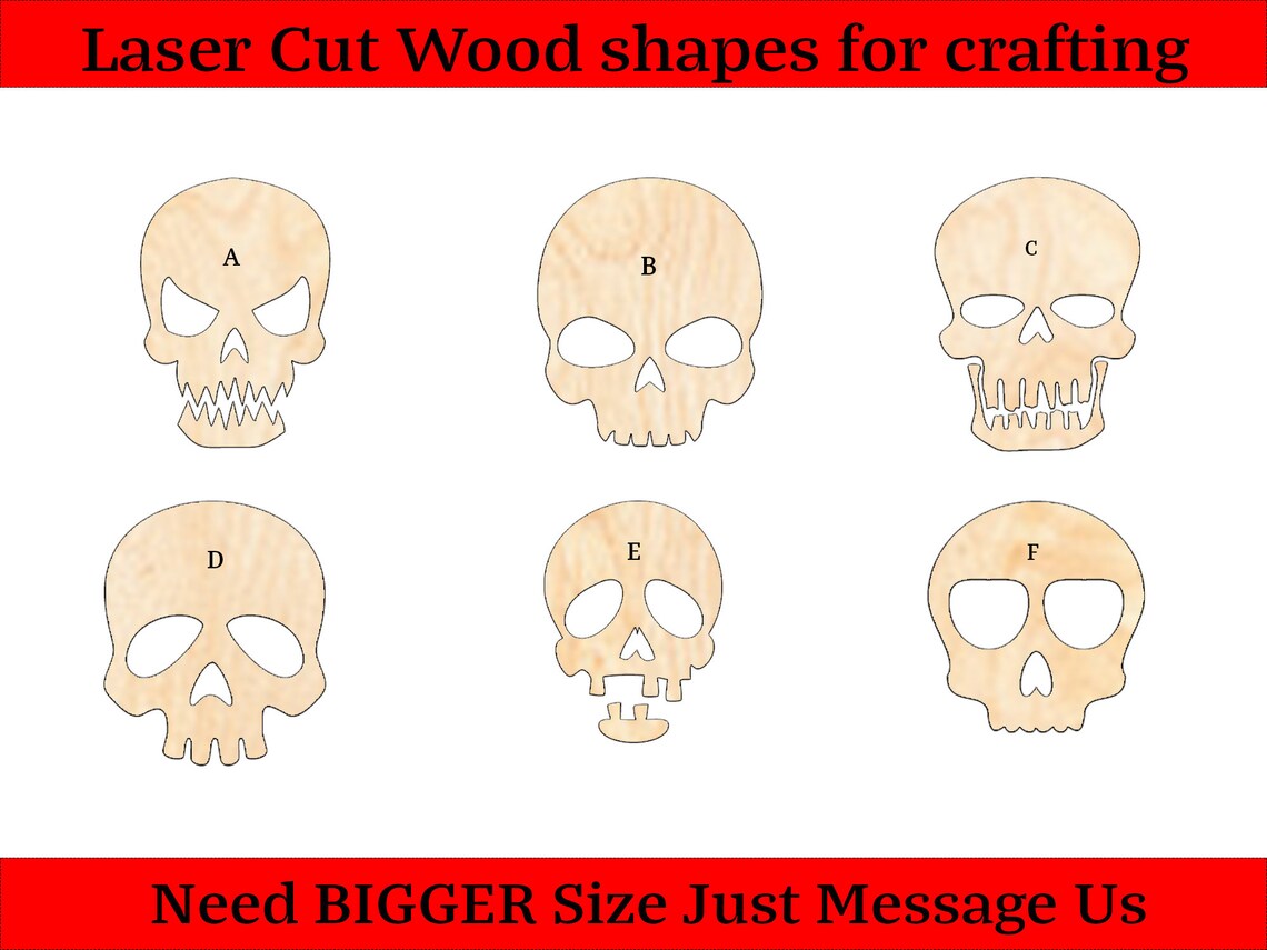 Skull Shapes Sugar Skulls Skeleton Skull Wood Cutout Shapes | Etsy