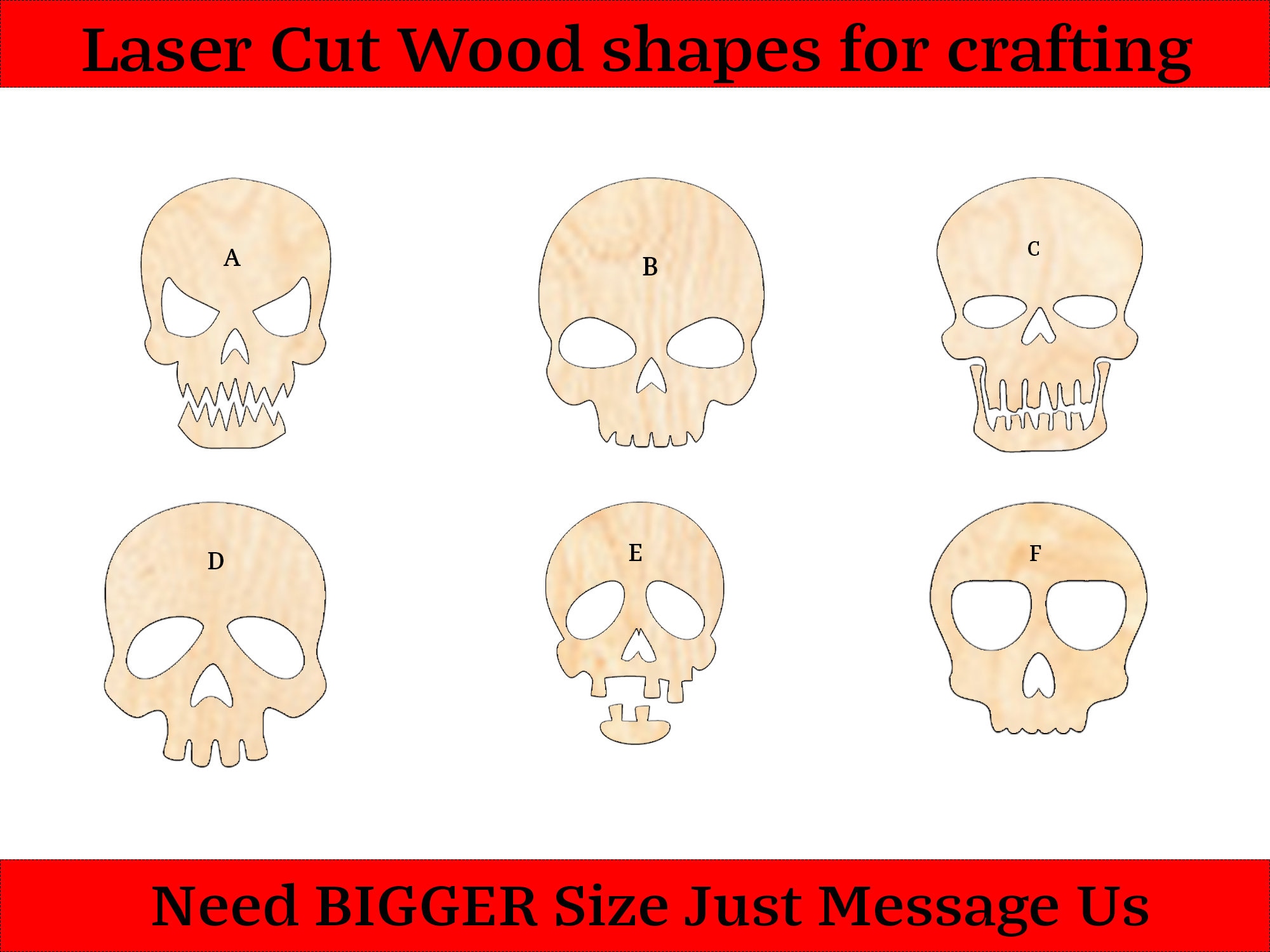 Skull Shapes Sugar Skulls Skeleton Skull Wood Cutout Shapes | Etsy