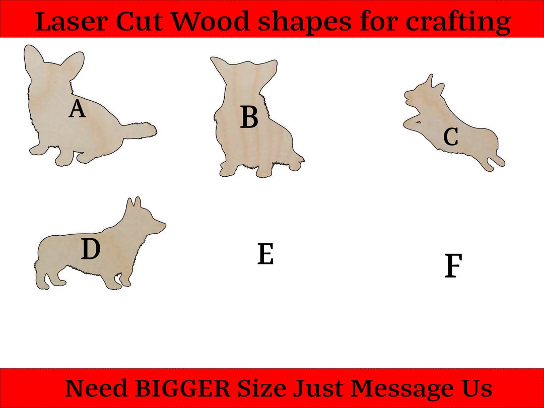 Corgi Dog Pembroke Welsh Corgi Wood Shape Cutout Silhouettes - Large ...