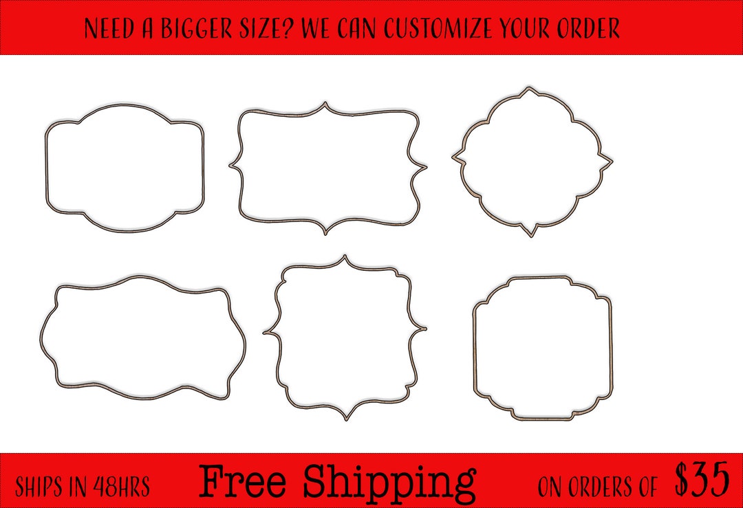 Border Shapes, Picture Frames, Accent Frames, Unfinished Wood Cutouts ...