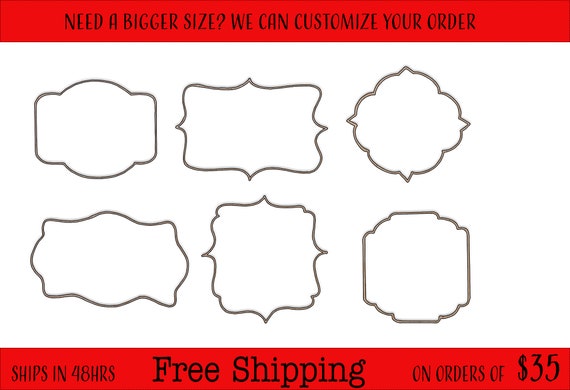 Border Shapes Picture Frames Accent Frames Unfinished Wood | Etsy