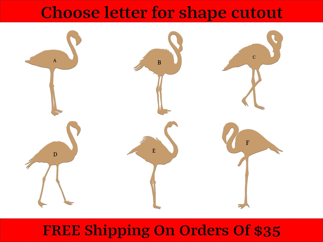 Standing Flamingos, Exotic Flamingo Themed Wood Cutout Shapes and ...