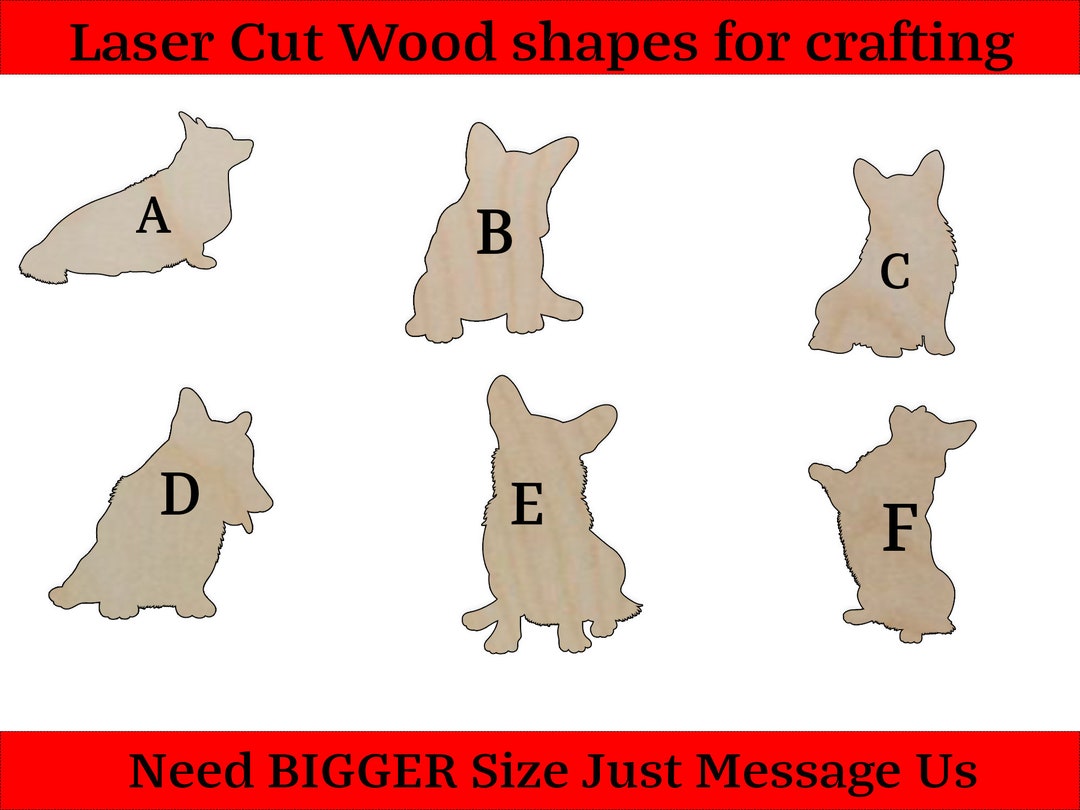Corgi Dog Pembroke Welsh Corgi Wood Shape Cutout Silhouettes - Large ...