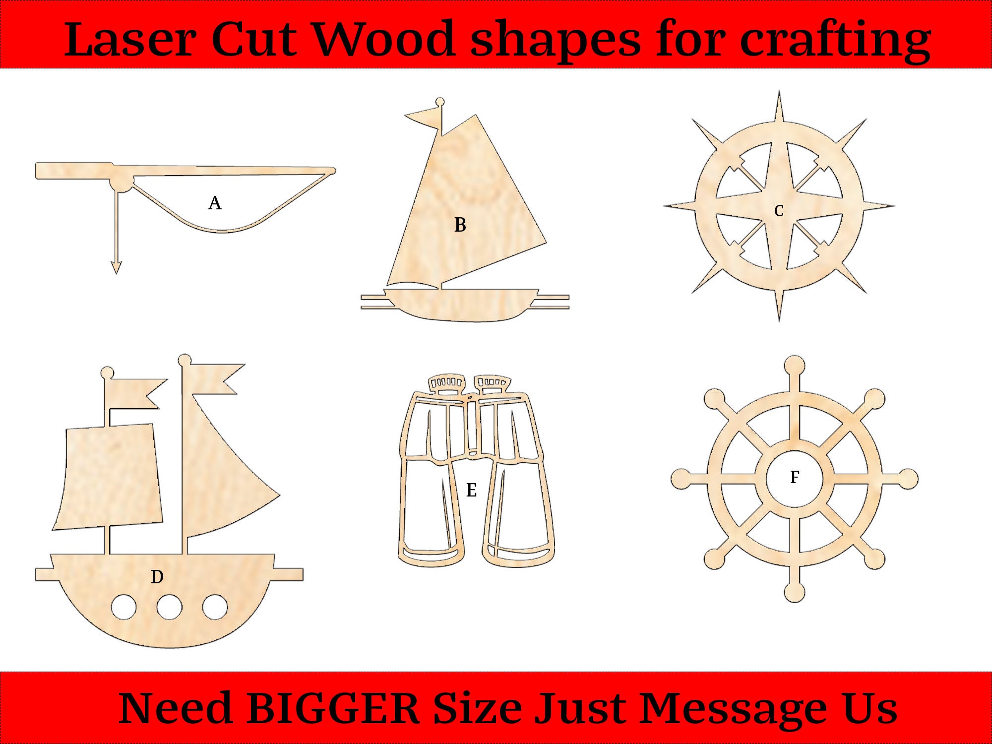 Fishing Reel Pirate Ship Telescope Boats Maritime Wood Cutout - Etsy