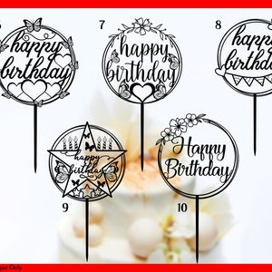 Personalized Happy Birthday Cake Topper, Happy Birthday Party, Happy ...