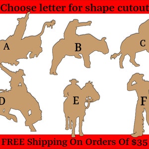 Cowboy & Cowgirl Themed Wood Cutout Shapes and Silhouettes - Large ...