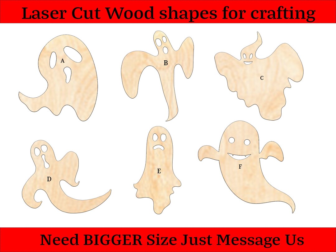 Ghost Ghouls Gastly Halloween Casper Ghost Wood Cutout Shapes and ...