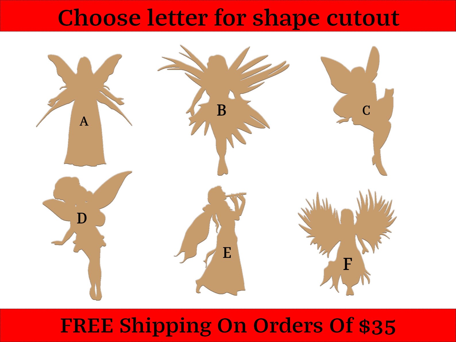 Fairy, Elf, Sprite, Mythical Themed Wood Cutout Shapes and Silhouettes ...