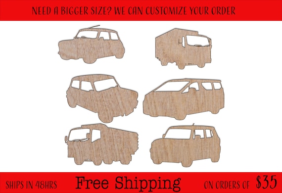 Cars Vehicles Trucks Taxi Unfinished Wood Cutouts Shapes | Etsy