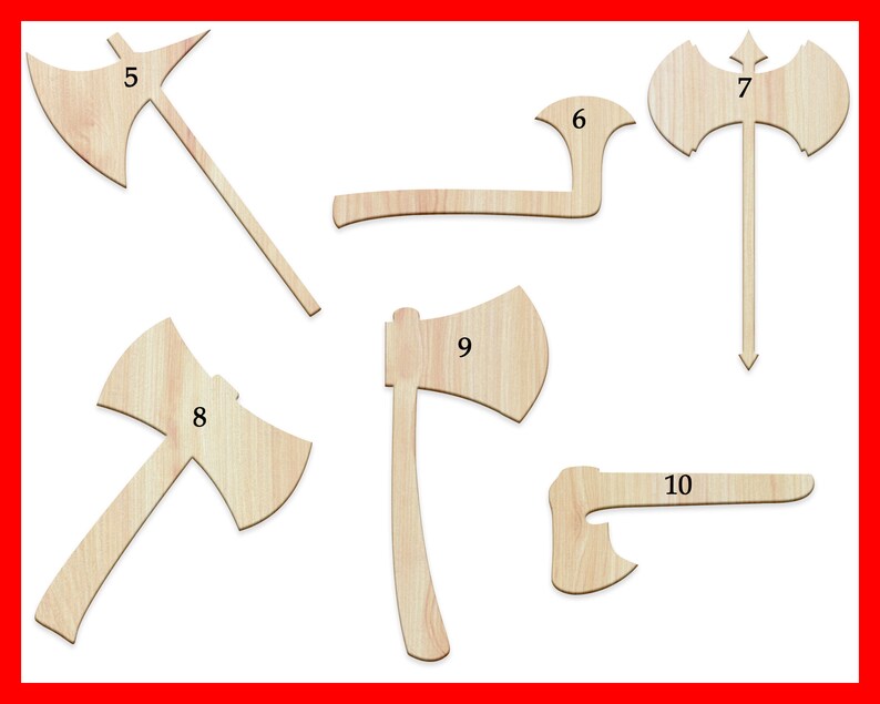 Unfinished Wooden Axe - Viking Axe - Medieval Axes- DIY Craft Blank 1/8 ...