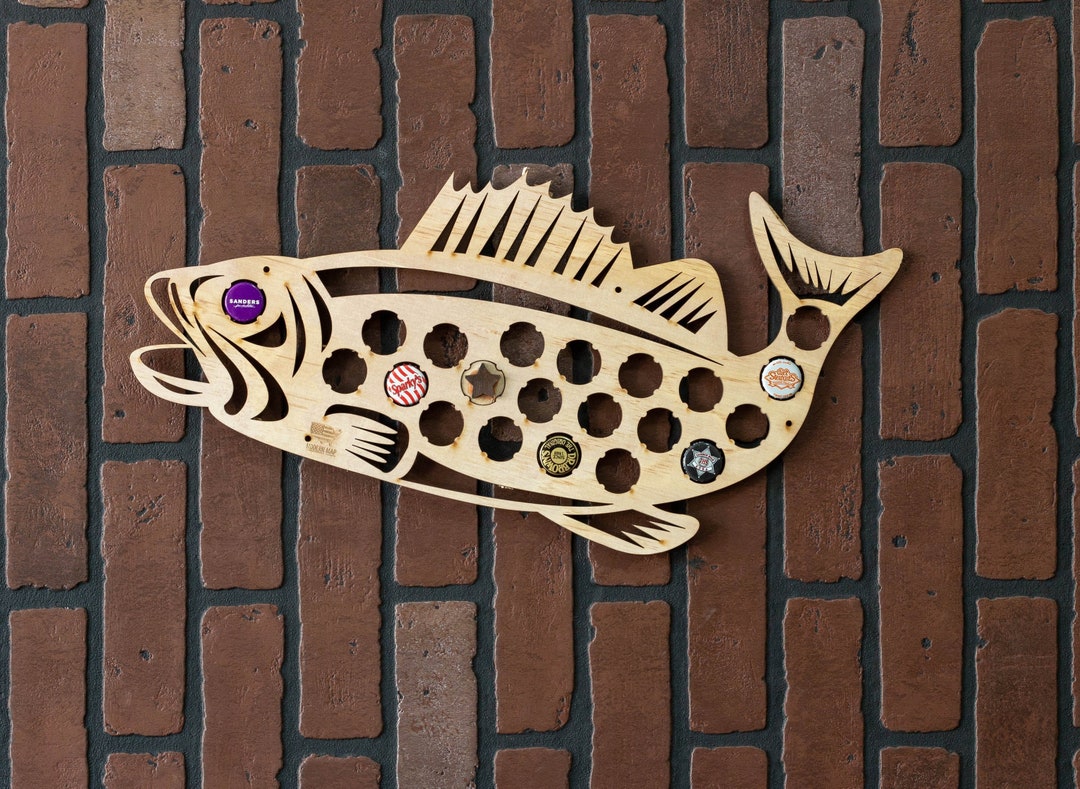 Large Mouth Bass Beer Cap Decor - Fishermen Gifts, Fishing Gifts, Lodge ...