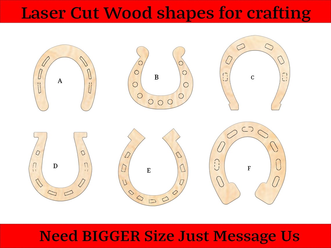 Horseshoe Lucky Horseshoe Wood Cutout Shapes and Silhouettes - Etsy
