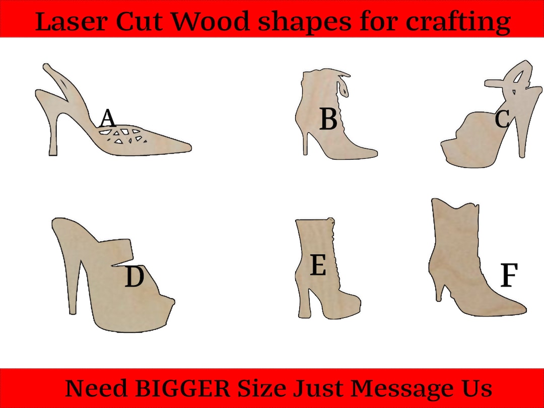 High Heel Shoe Toe Pump Wedge Platform Wood Shape Cutout Silhouettes ...