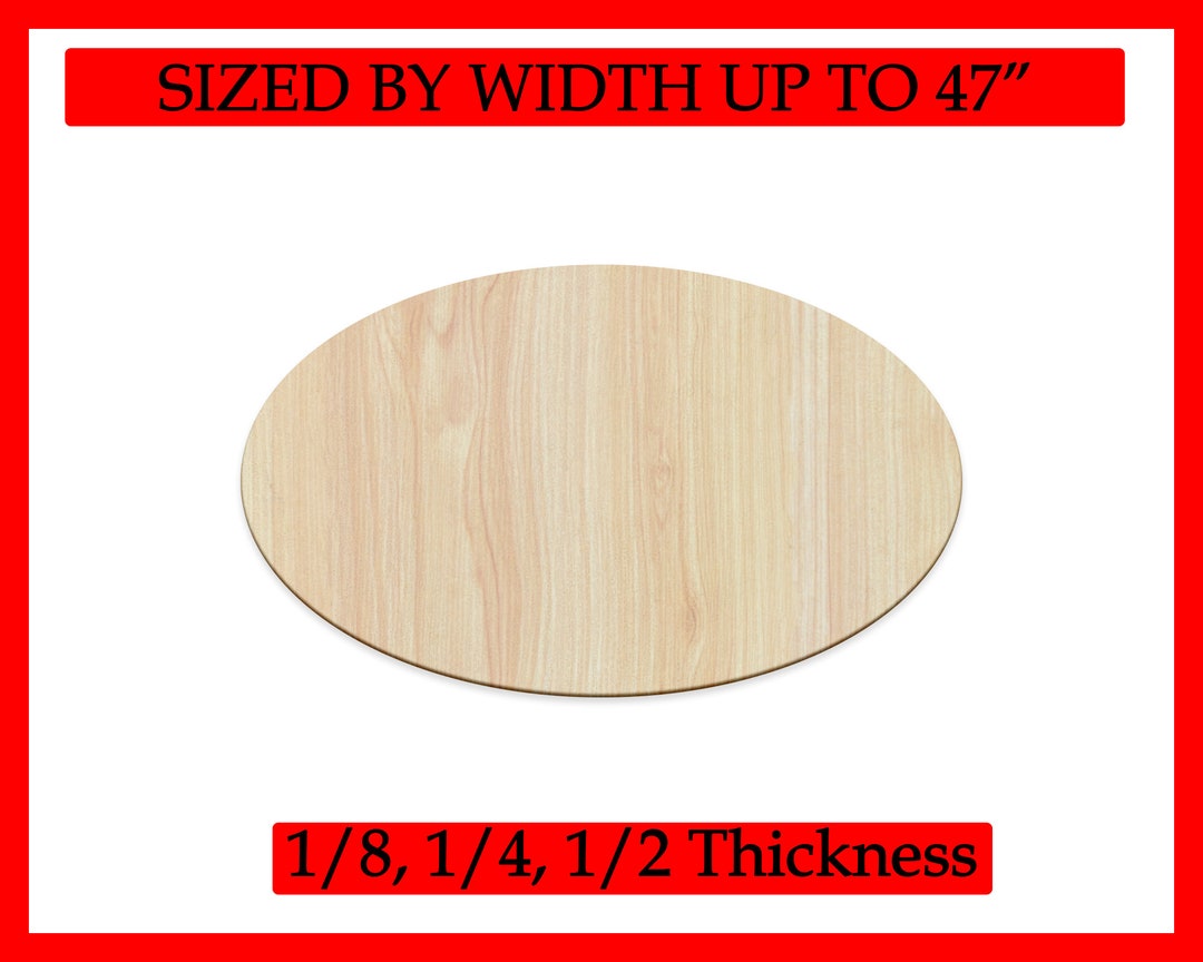 Unfinished Wood Oval Shape - Wood Round Birch- DIY Craft Blank 1/8", 1/ ...