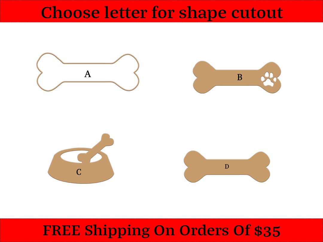 Dog Bones, Dog Bowl, Dog Shape Bone Wood Cutout Shapes and Silhouettes ...