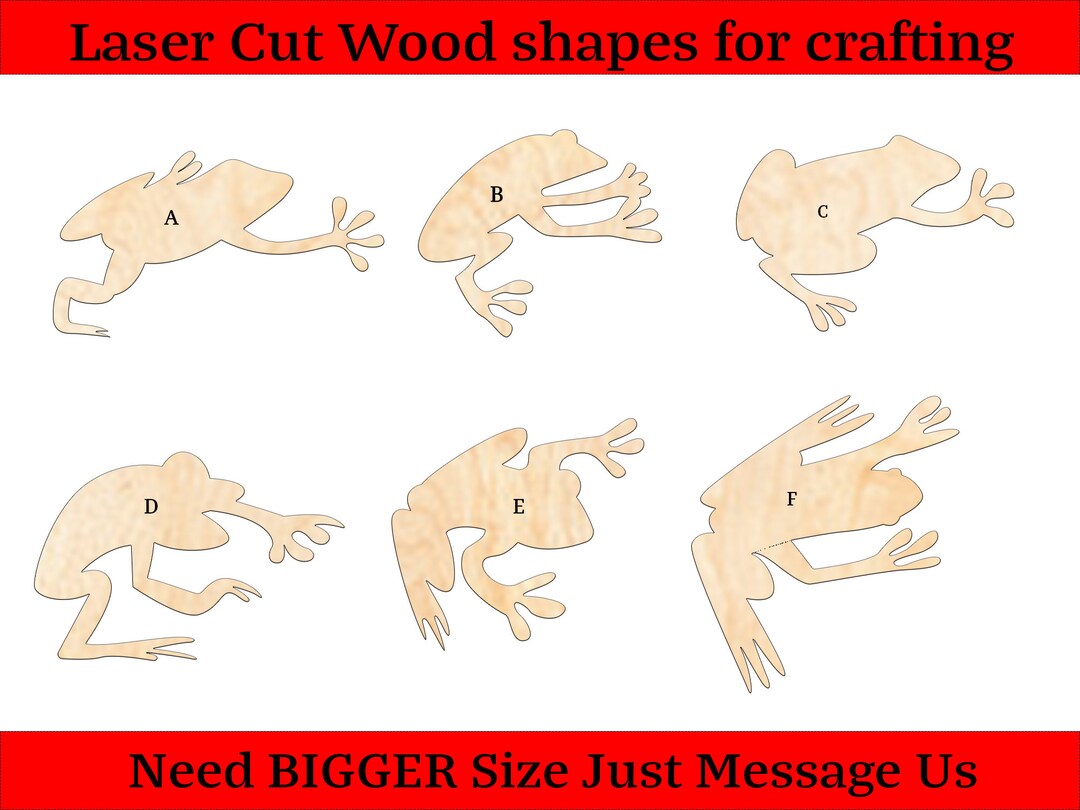 Frog Toad Bullfrog Croaker Polliwog Wood Cutout Shapes and Silhouettes ...